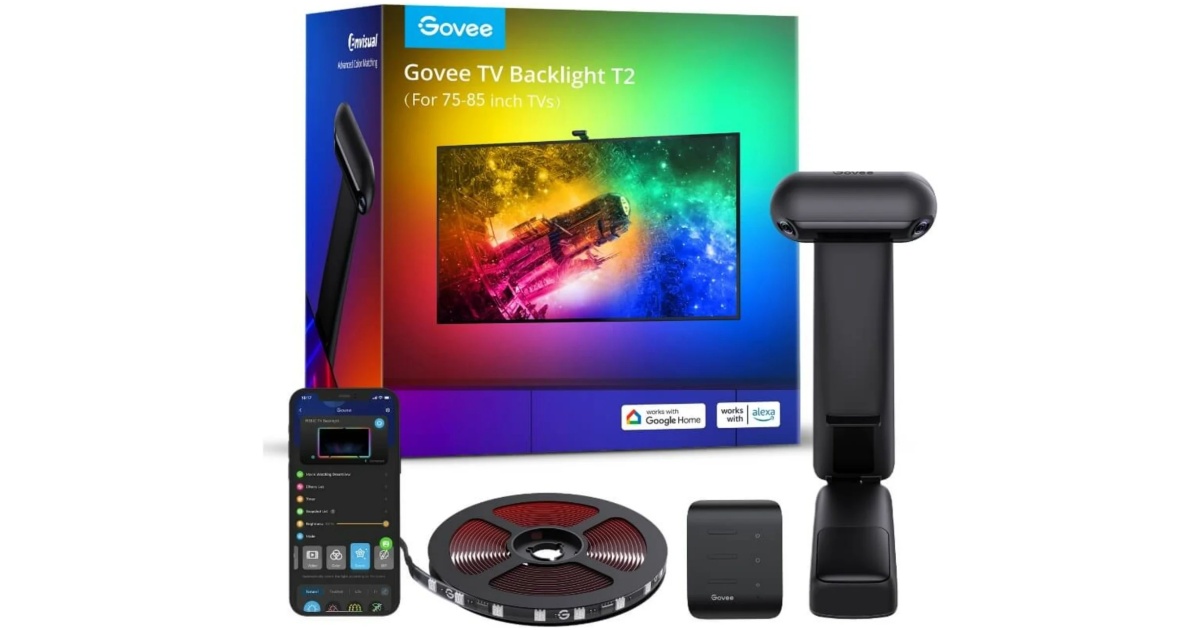 Govee TV Backlight Envisual T2 with Dual Cameras (55-65 inch) H605C ...