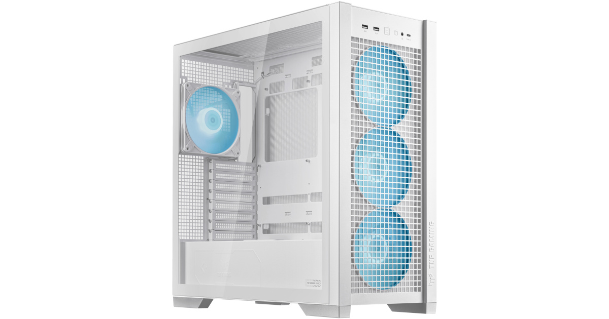 ASUS PC Case ATX Tempered Glass 4xARGB Fans TUF GAMING GT302 White ...