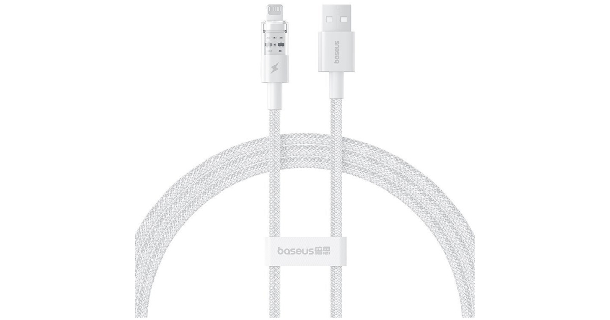 Baseus Cable Lightning to USB-A Gem Series 1m Moon White - nxt.cy ...
