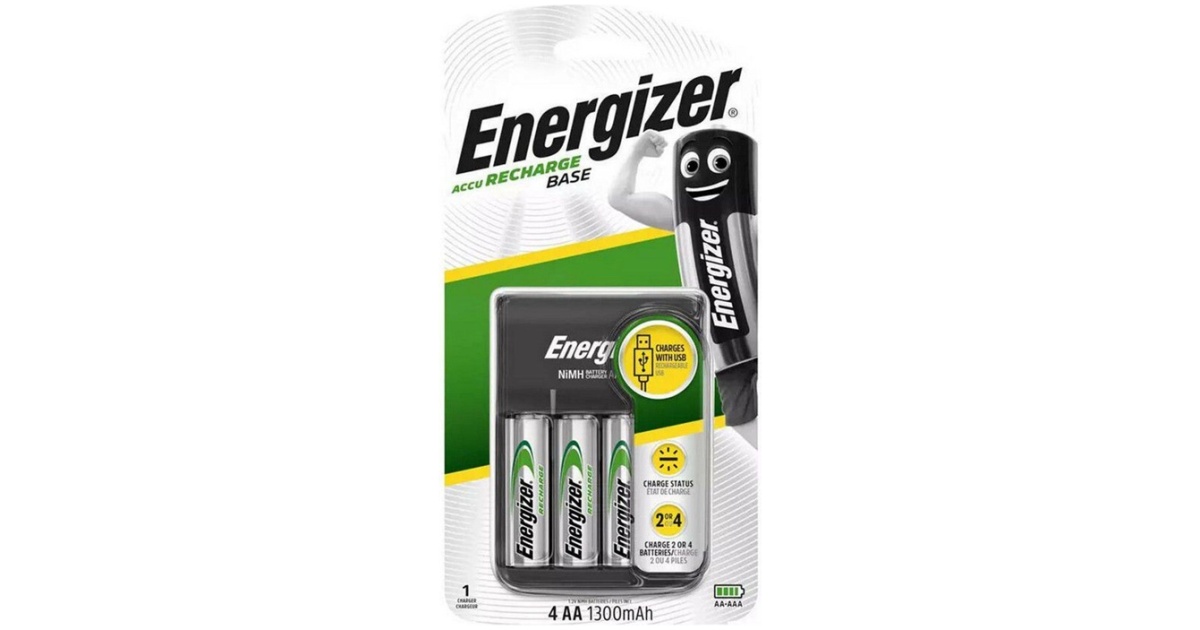 Energizer Charger for AA/AAA Rechargeable Batteries Includes 4x 1300 AA ...