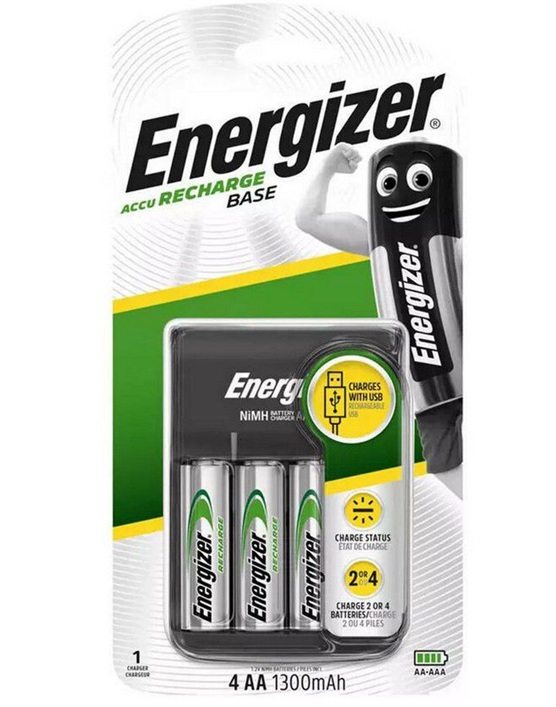 Energizer Charger for AA/AAA Rechargeable Batteries Includes 4x 1300 AA ...