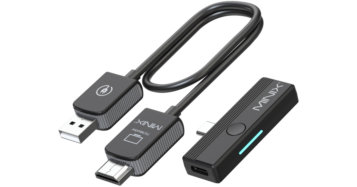 MINIX Wireless Display Adapter USB-C to HDMI 1080p with Phone Charging ...
