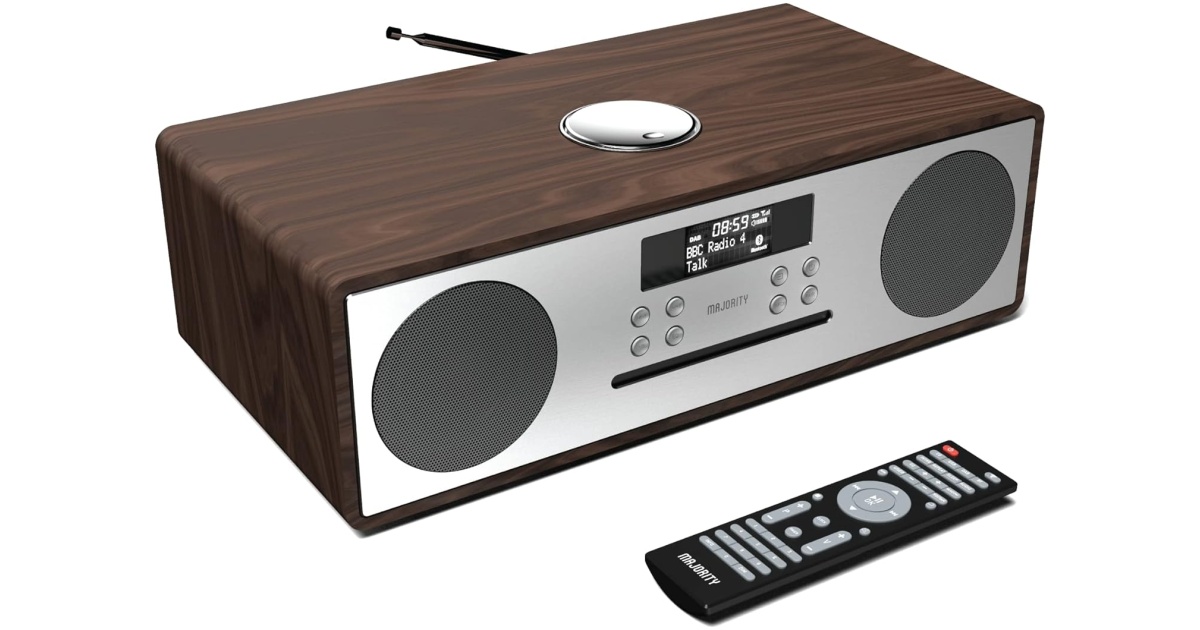 Majority OAKINGTON (Walnut) Mini HiFi System 120W with CD Player ...