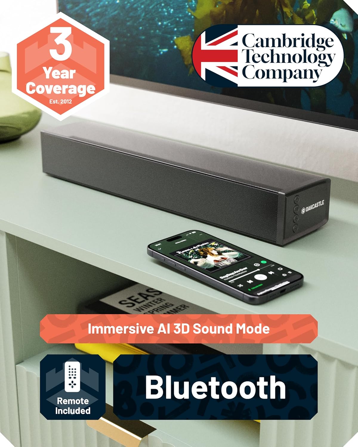 Majority Oakcastle SB40 Soundbar 60W BT-HDMI & Remote Control - nxt.cy ...