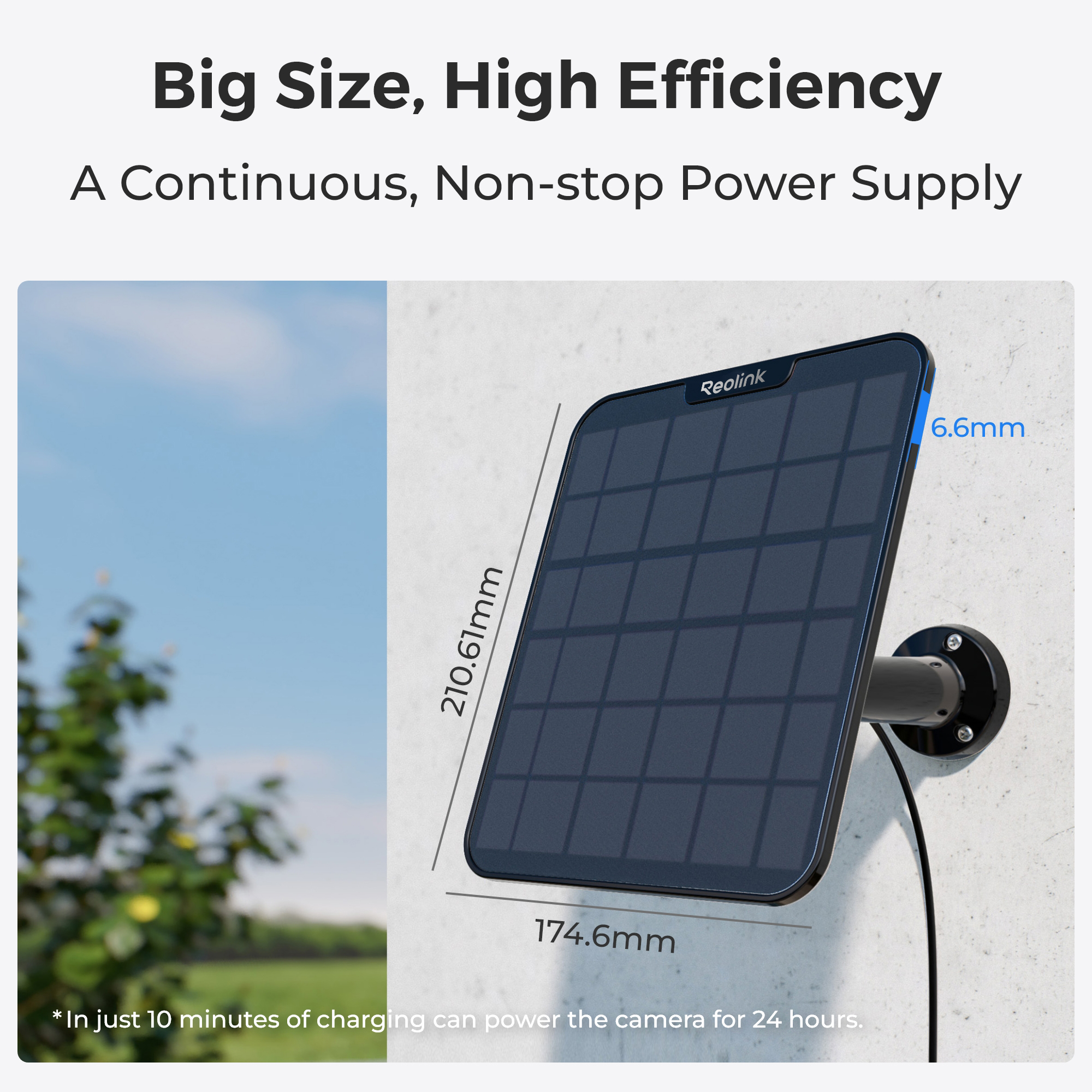 Reolink BPS Solar Panel 2 for Reolink Battery Cameras Black 6W (Type C ...