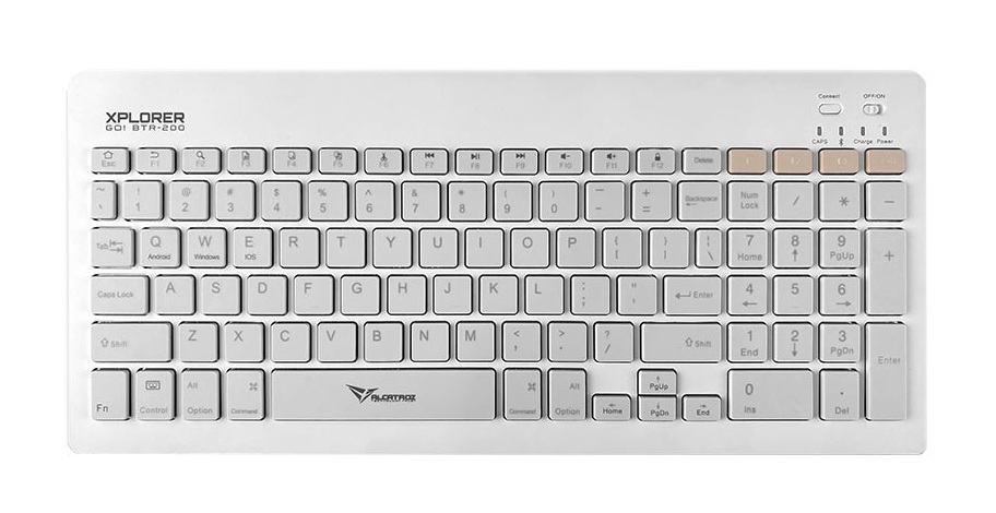 Alcatroz XPLORER GO! BTR 200 Wireless Mini Keyboard 2.4G+BT Mist White ...