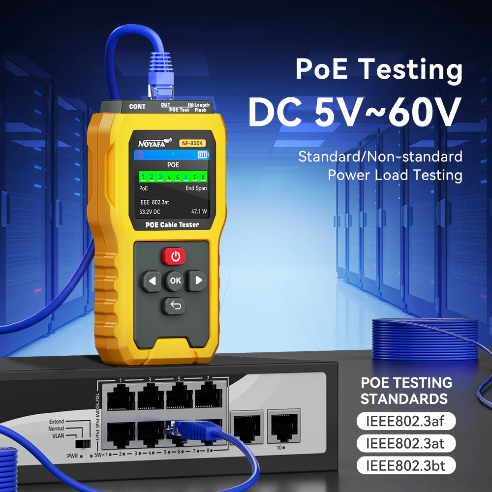 Noyafa Multi-Function Cable Tester for Continuity & Wiremap, PoE ...