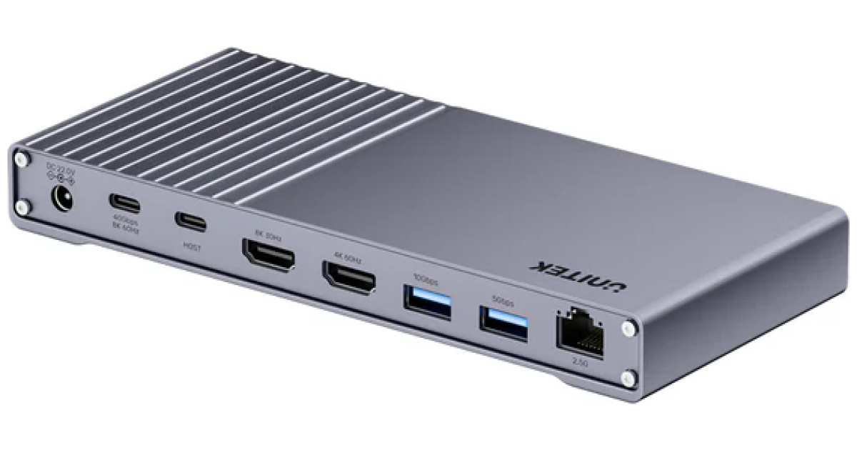 Unitek USB-C Hub Docking Station USB4 40Gbps Triple 4K Display & 2.5G ...